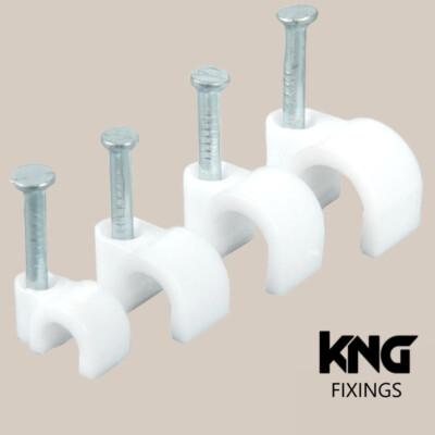 White Plastic Round Electrical Wire Cable Clip 3.5MM-14MM TV Phone ...