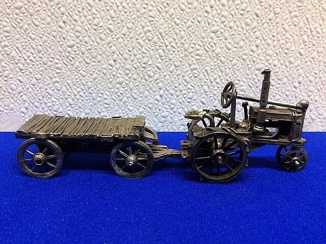 Boyd Perry "Poppin Johnny" Pewter Tractor & Wagon Cast by Roger Wheeler ...