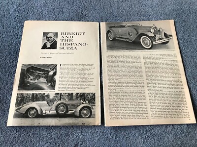 1958 Vintage Profile Article on Swiss Engineer Marc Birkigt Hispano ...