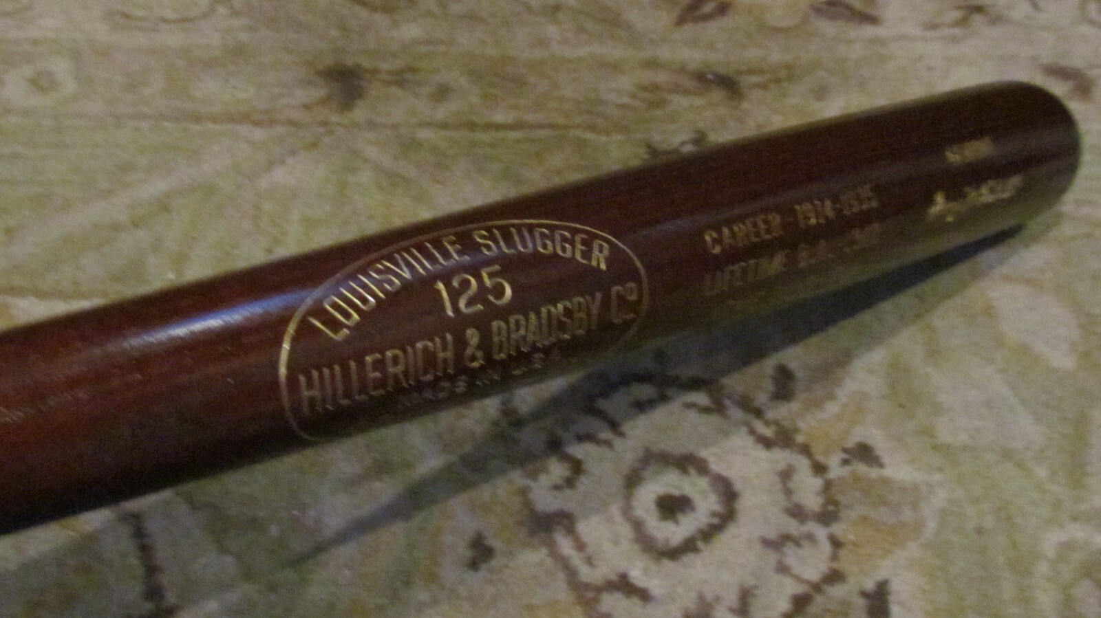 George Babe Ruth Hillerich &Bradsby Career 1914 1935 HR 714 Stat ...