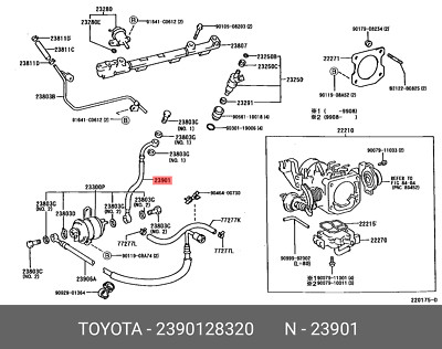 Genuine OE fuel line, 2390128320 for TOYOTA 23901-28320 | eBay