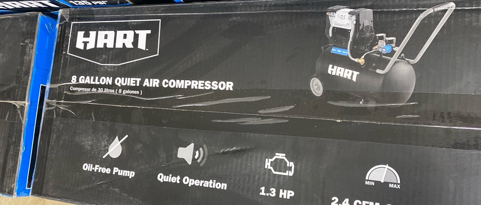 HART 8 Gallon Oil Free Quiet Air Compressor, 135 PSI | eBay