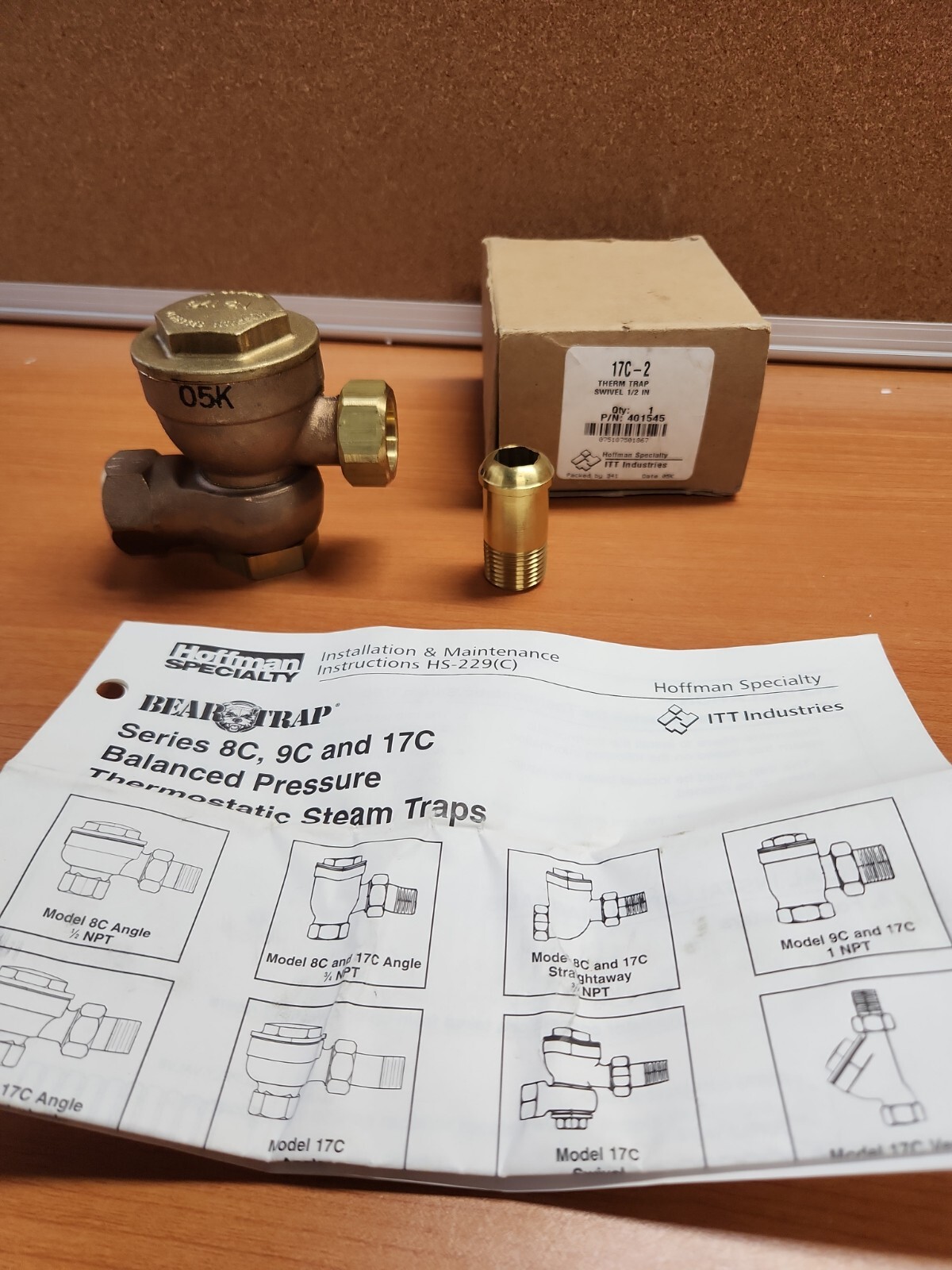 401545 ITT Hoffman Specialty Thermostat Trap Swivel 1/2" 17C-2 (NOS ...