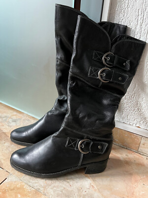 GÖRTZ SHOES,Stiefel,Schwarz,Größe 38,Reißverschluß seitlich,weiße Nähte ...