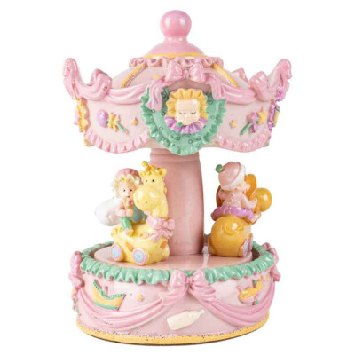 Carousel Canopy Multicoloured Styled Pink 16cm Baby Bedroom Nursery ...