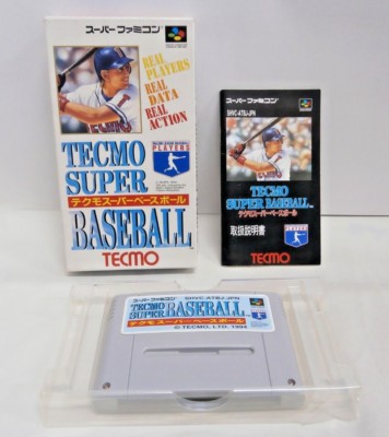 SNES -- TECMO SUPER BASEBALL -- Boxed. MLB. Super Famicom. Japan Game ...