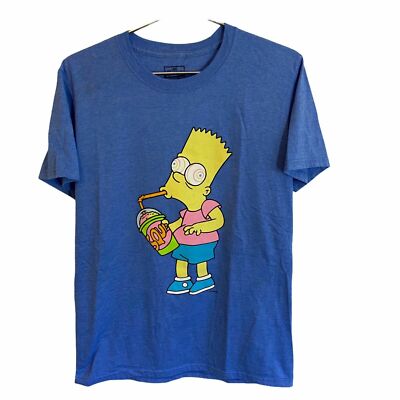 Bart Simpson Blue Squishy Brain Freeze T Shirt Medium FREE SHIPPING | eBay