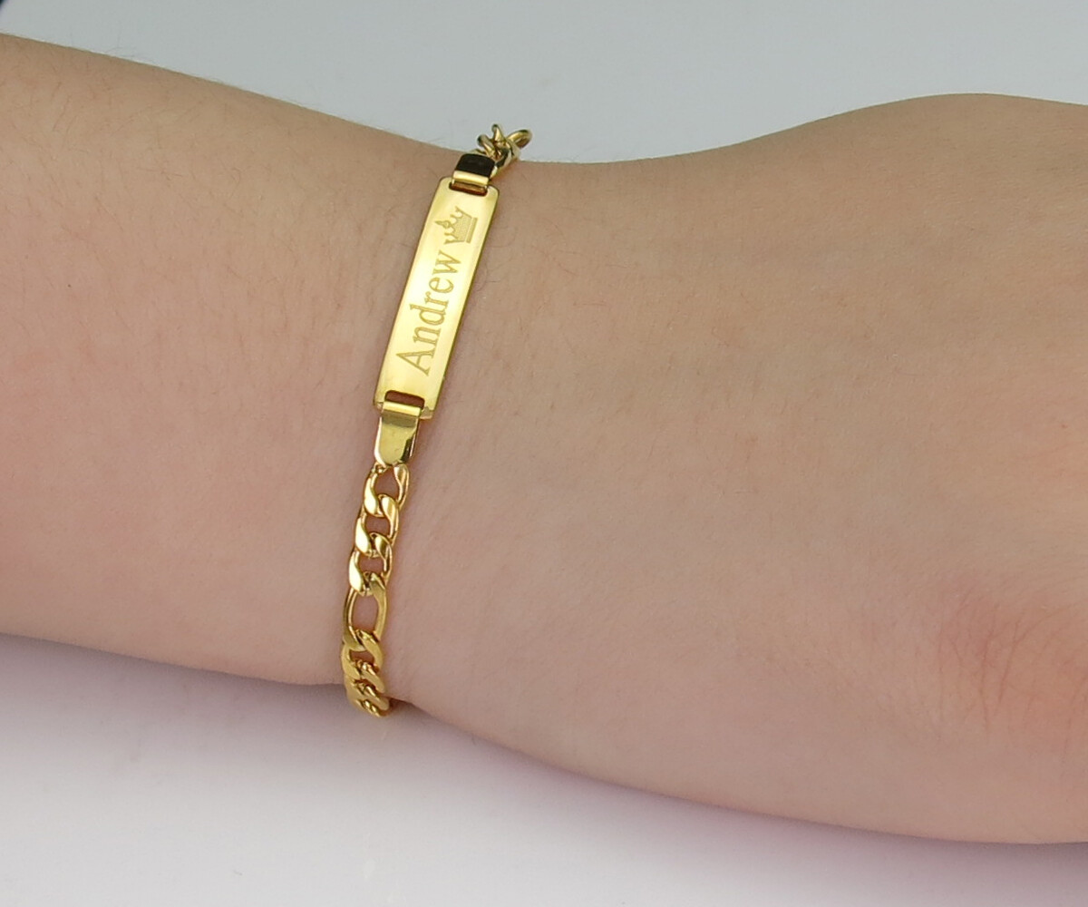 Personalized Baby Bracelet – Custom 14K Gold Plated Name Plate Gift | eBay