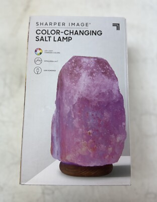 Sharper Image LED Color Changing Himalayan Salt Lamp USB Powered USB ...