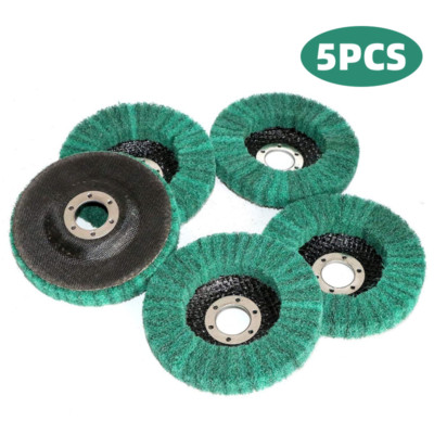 5PCS 4-1/2" Metal Cleaning Polishing Wheel Pad Nylon Flap Disc for ...