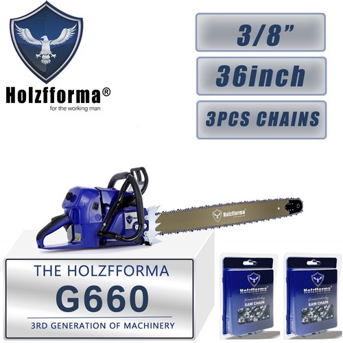 Holzfforma G660 92cc Chainsaw Power Head With 3/8".063" 36" 114DL Bar ...