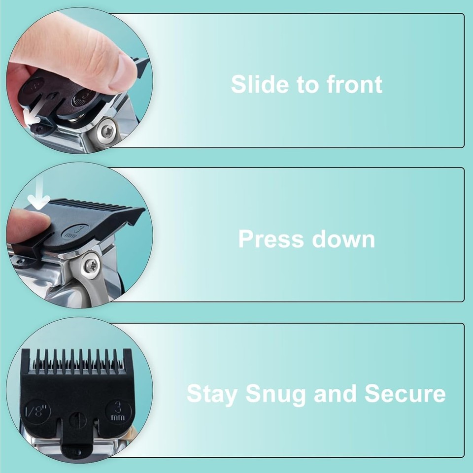 Fits for Most Wahl Clipper Guards Set 1/16" 1/8" 3/16", Professional ...