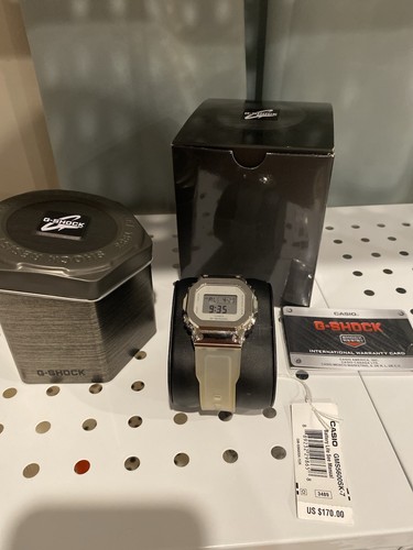 Casio G-Shock Square Digital Watch Semi-Transparent White Resin GMS ...