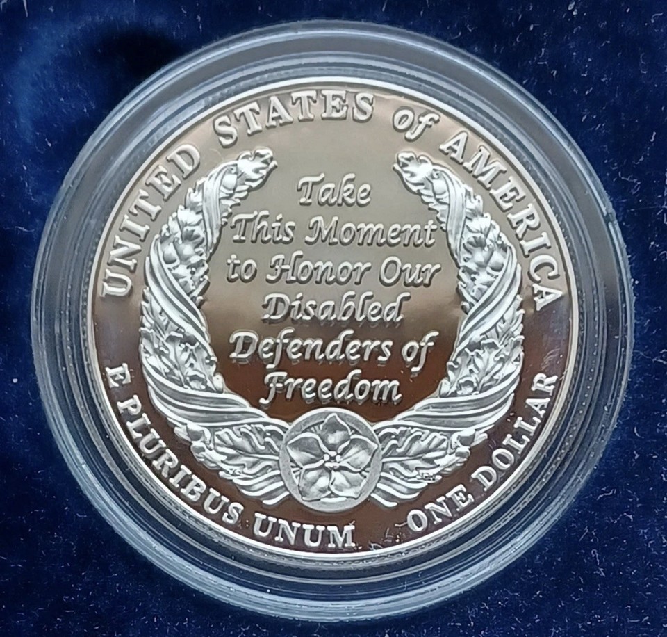 2010W American Veterans Disable For Life Silver Dollar Silver Proof ...