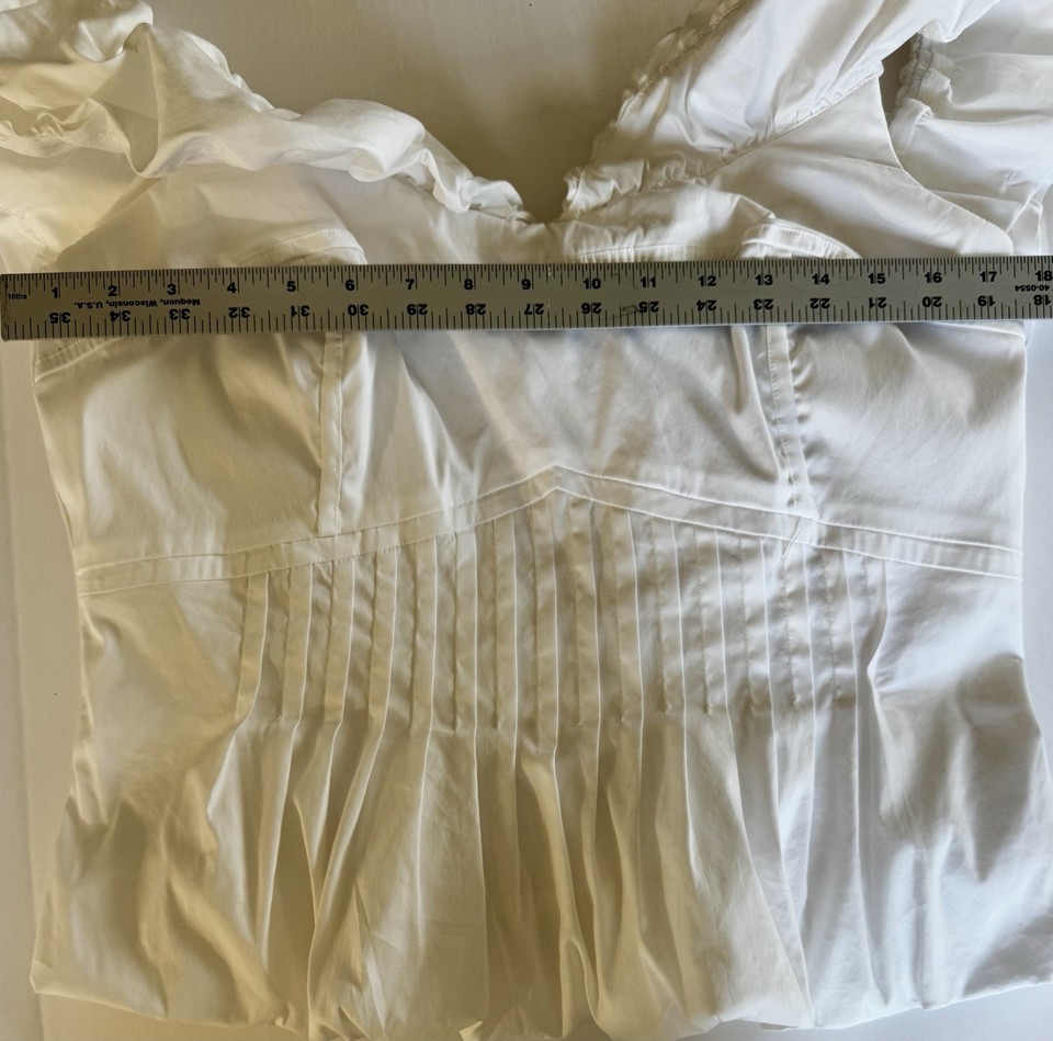 WHITE HOUSE BLACK MARKET Size (14) White Bustier Off The Shoulder Drama ...