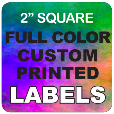 Full Color Labels, Custom Printed 2" x 2" Square Stickers, High Quality ...