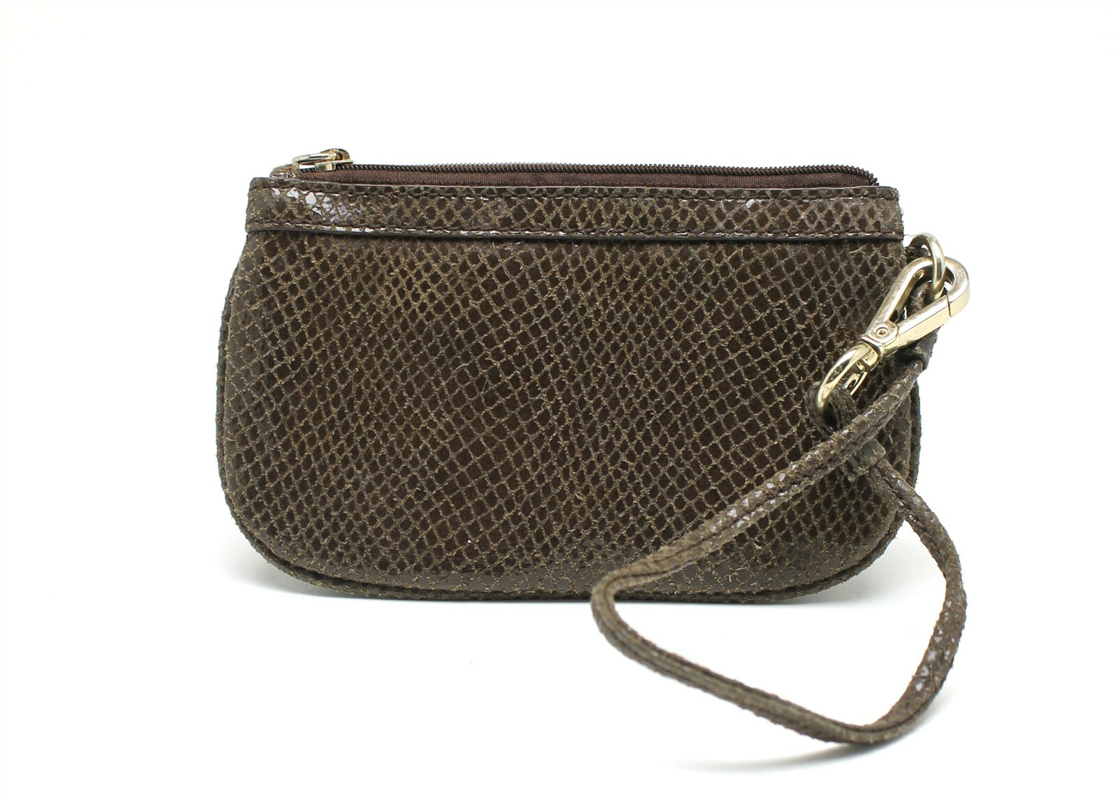 Calvin Klein Brown Snake Skin Print Wristlet - Gem