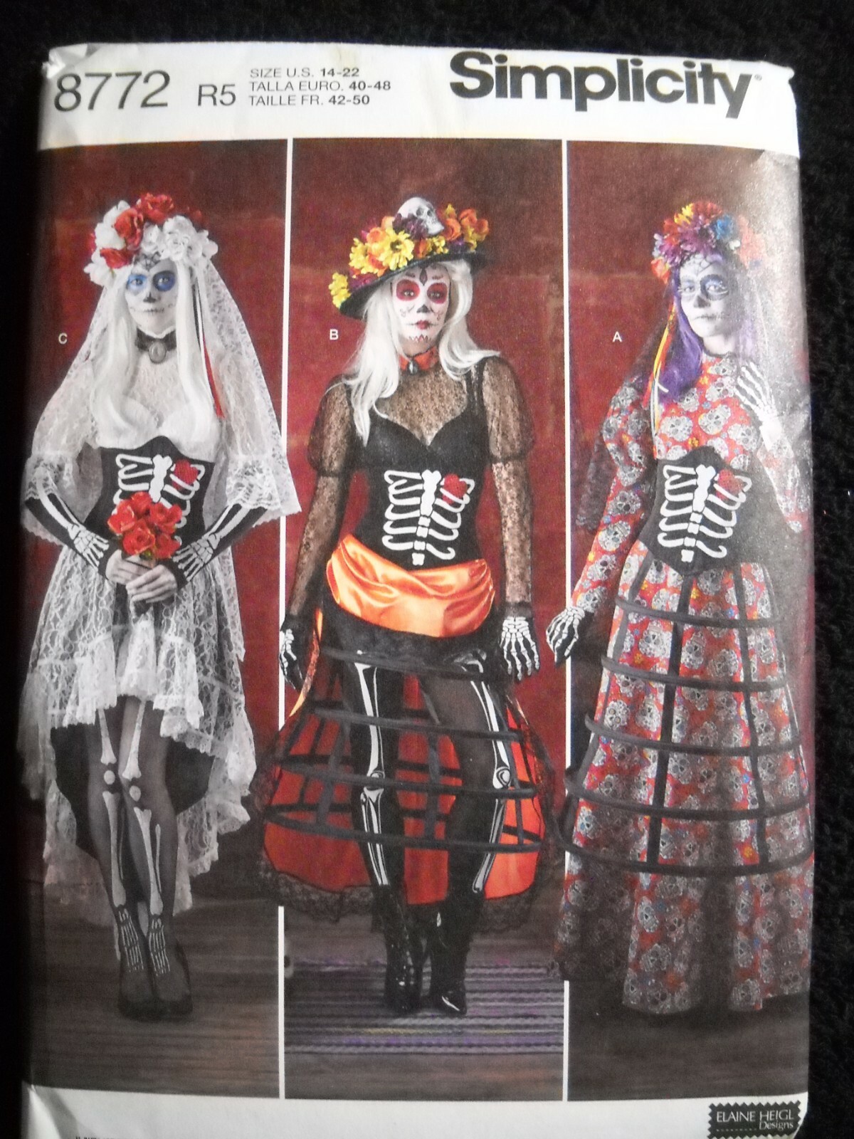 Day of the Dead Costume Skelton Size 14-22 Simplicity 8772 Sewing ...