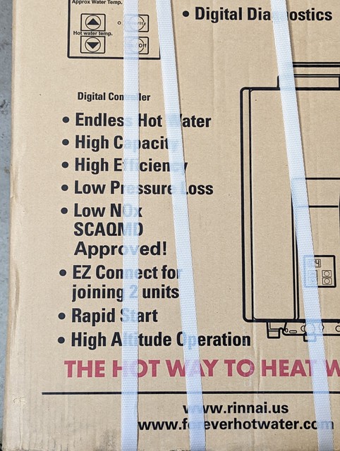 Rinnai R75LSI Tankless Water Heater W/ Isolation Valves for sale online ...