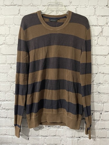 RW & CO. Men’s Long Sleeve Crewneck Sweater Size XL Brown w/ Stripes | eBay