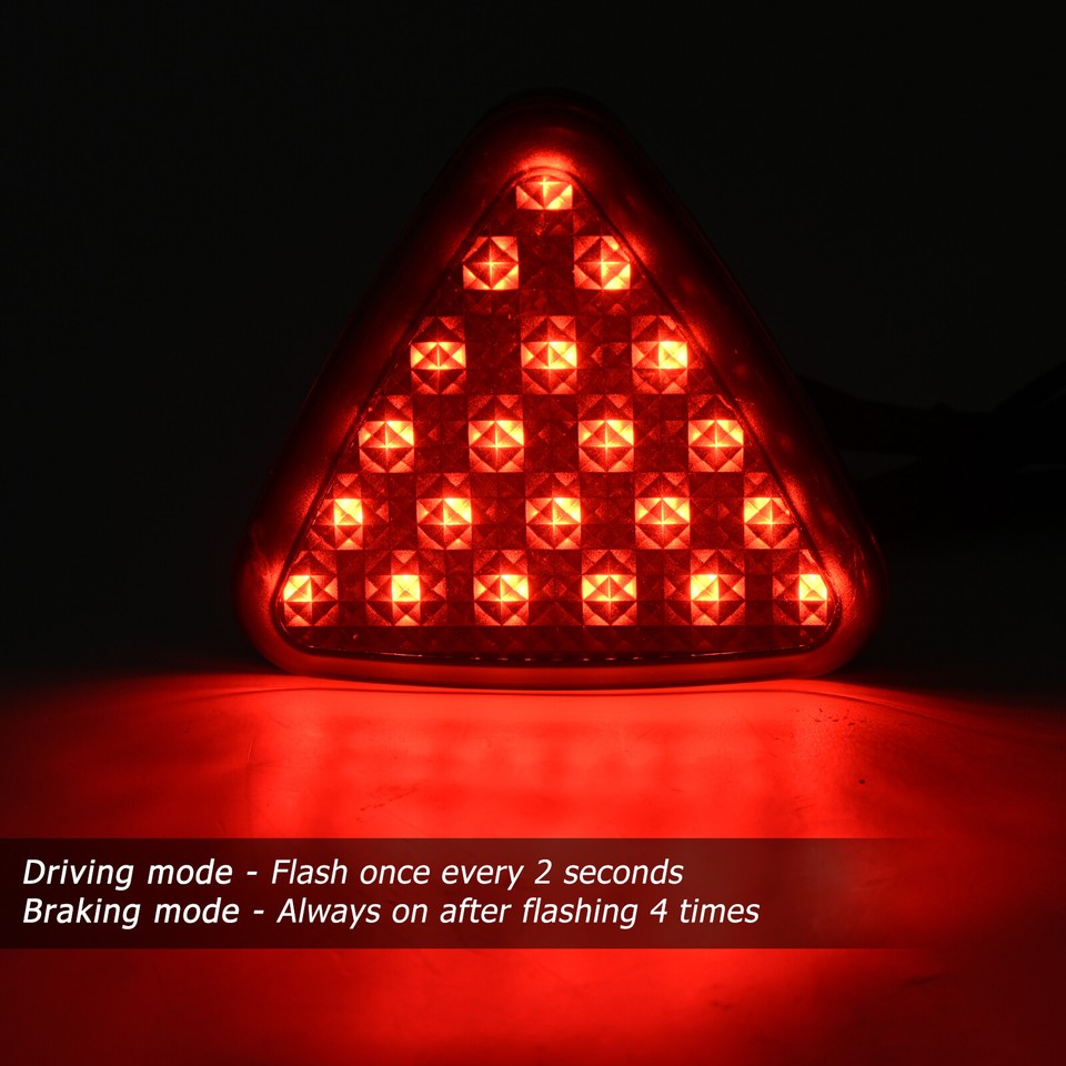 F1 Style LED Rear Strobe Flashing Tail 3rd Brake Stop Light Safety ...