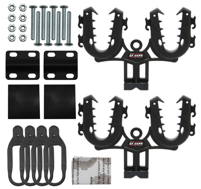 Gun Mount ATV Rack Grip Rifle Holder Double Bows Shotgun Hunting ...