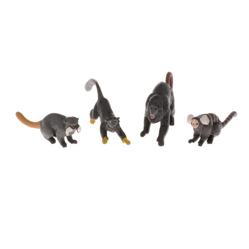 4x Monkey Animal Model Action Figure Plastic Decoration Educational Toy ...