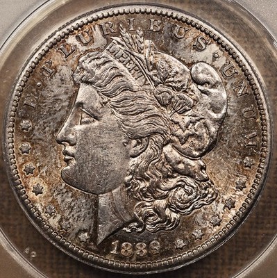 1889-S Better date Morgan dollar, ANACS AU58, suberp color ...