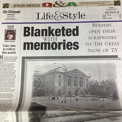 Macon Georgia Telegraph Newspaper Feb 9, 2003 Snow 1973 Pics Life Ads ...