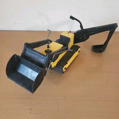 Vintage 1960s 70's Tonka Toy Truck Yellow Metal Backhoe Loader ...