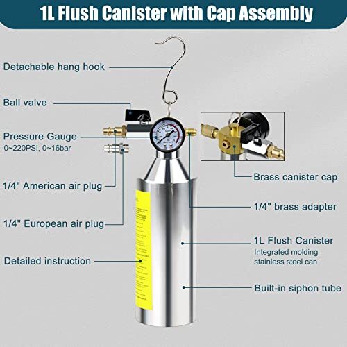 Ac Flush Kit Automotive Air Conditioner System Clean Canister Flushing ...