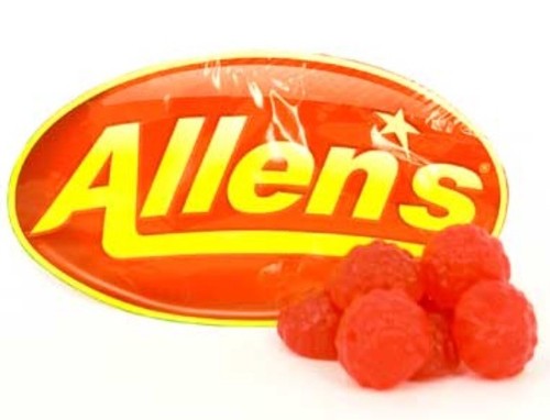 1.3kg ALLENS RIPE RASPBERRIES RED SOFT JELLY BULK LOLLIES CANDY BUFFET ...