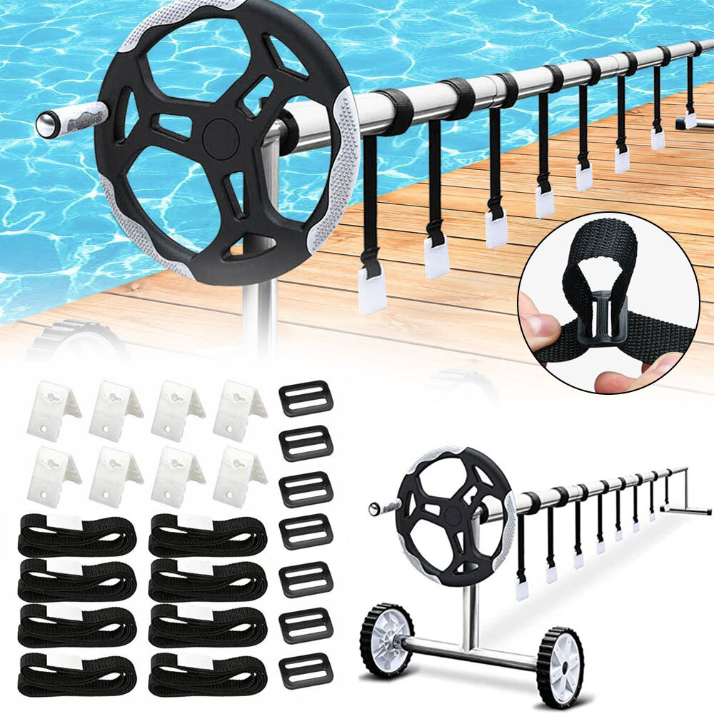8x Pool Cover Replacement Blanket Reel Clips Straps Solar Cover ...