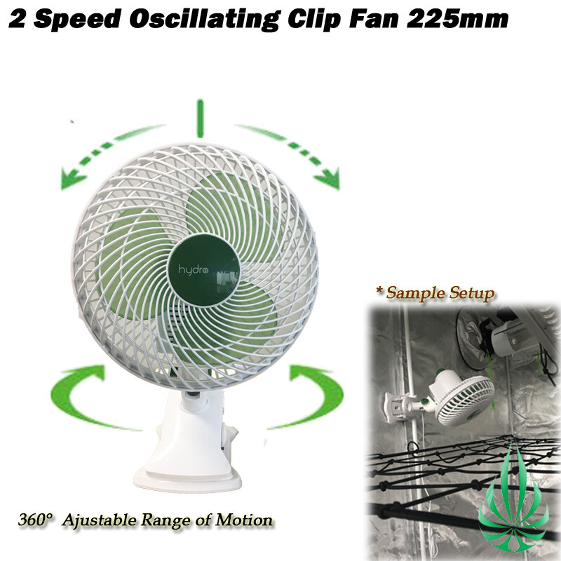 Hydroponics 9'' 2 Speed Oscillating Fan Clip Fan Fo Grow Tent Student ...