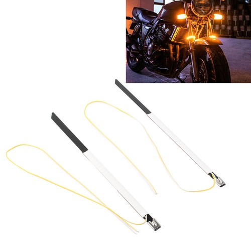 2x Motorcycle Bike Fork Turn Signal LED Indicators Blinkers Amber Light ...