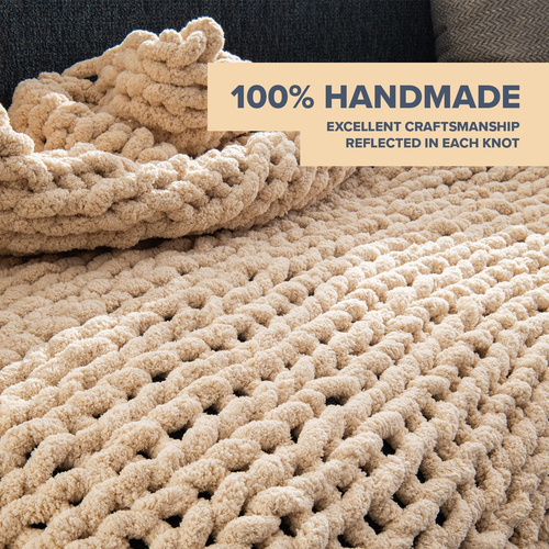 Cozy Chunky Knit Blanket Throw 50x60” Snuggle Worthy Soft Chenille in ...