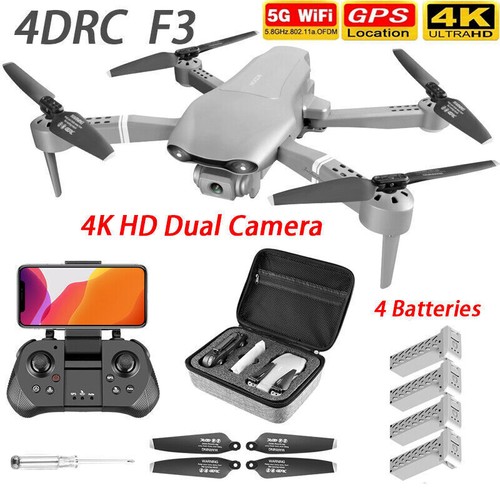 4DRC F3 Drone GPS 5G WiFi FPV 4K HD Dual Camera Foldable Quadcopter 4 ...