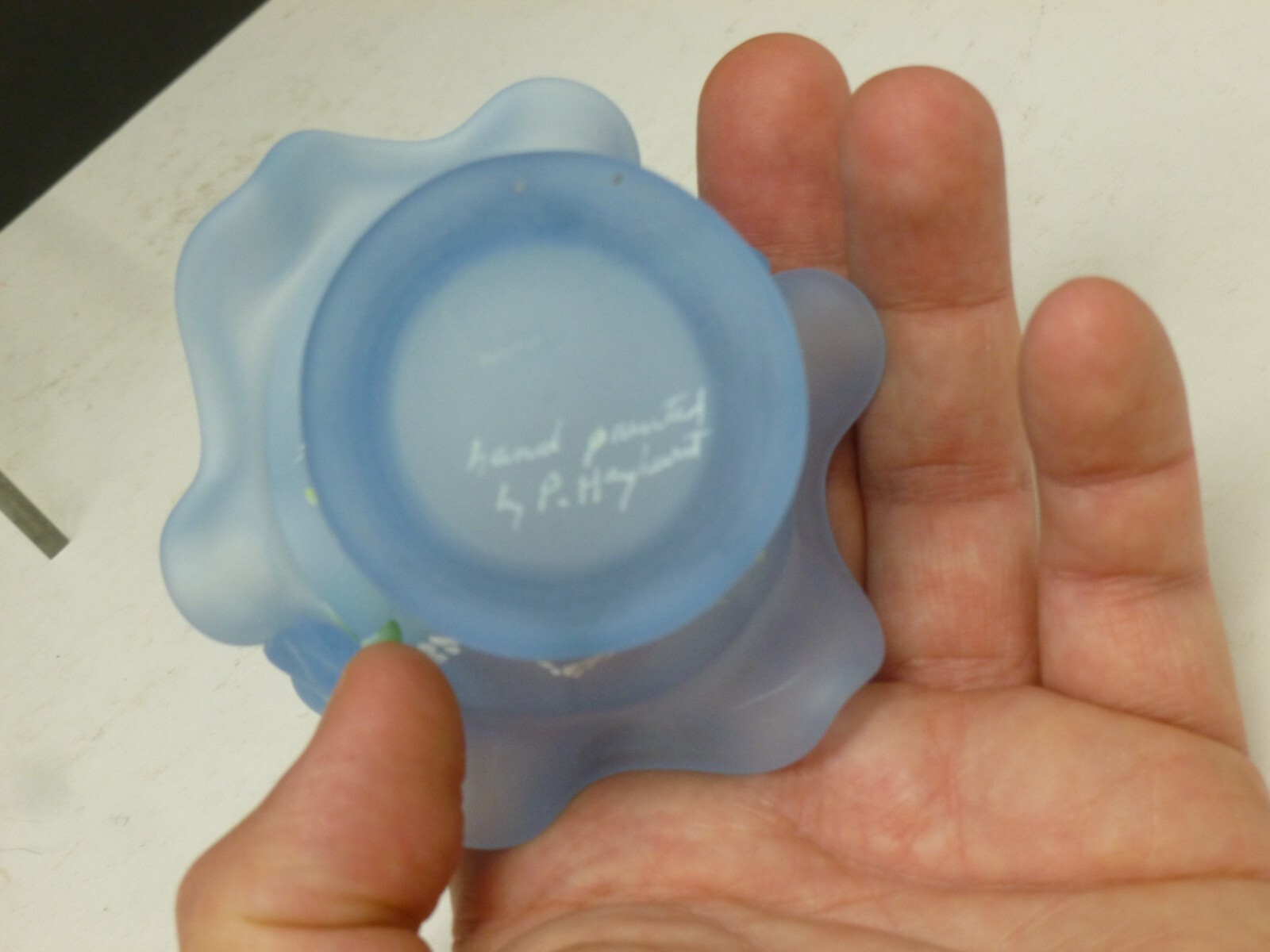FENTON - Hand Painted Basket - Pam Hayhurst - Excellent - Paper Label ...