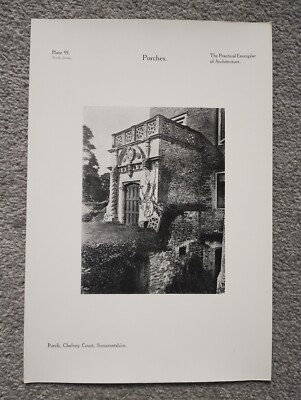 Porch at Chelvey Court, Somerset - Antique Print - 1928 | eBay UK