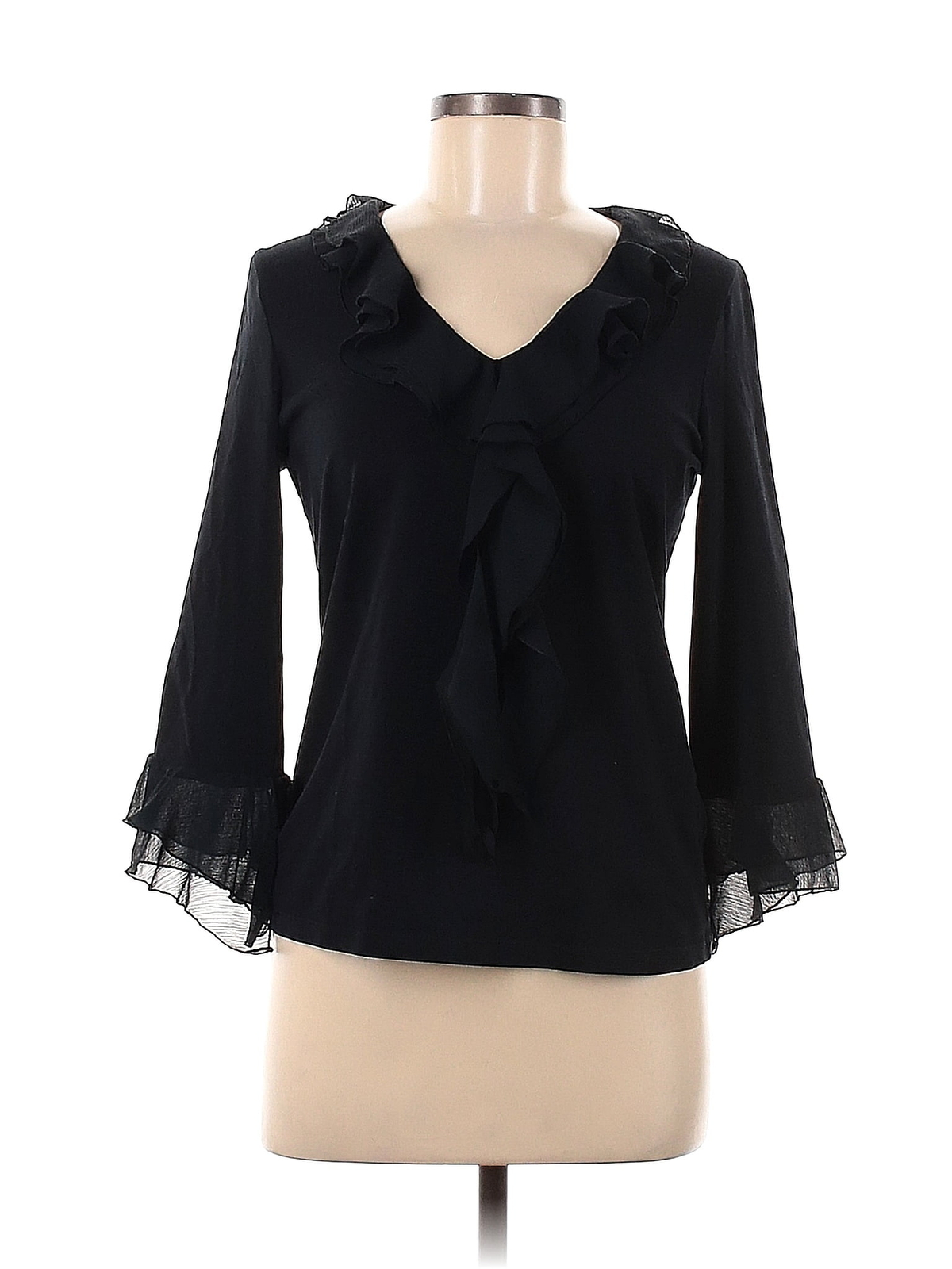 Jones New York Signature Women Black Long Sleeve Top M | eBay