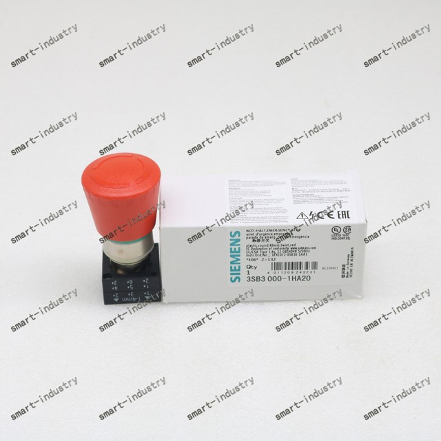 5 Siemens 3sb3 000-1ha20 3sb3000-1ha20 Red Emergency Stop Pushbutton ...