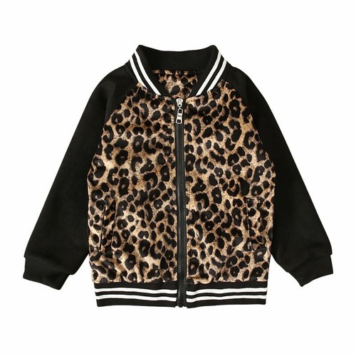 Toddler Kids Baby Girls Casual Clothes Leopard Long Sleeve Zipper ...