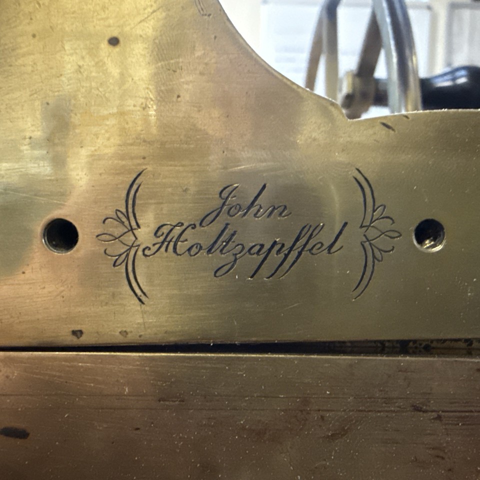 Antique Lathe Swiss ? Clockmaker watch brass. engraved John Holtzapffel ...