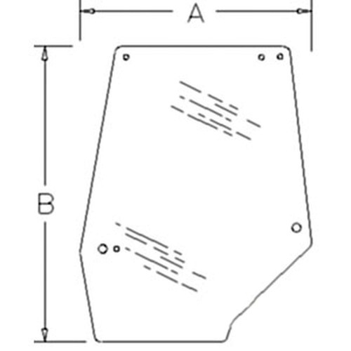Cab Glass - Upper Left Hand Door Fits Case IH 5250 5140 5240 5230 5130 ...