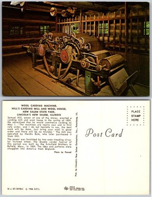 Hills Carding Mill Carder Machine New Salem IL Postcard | eBay