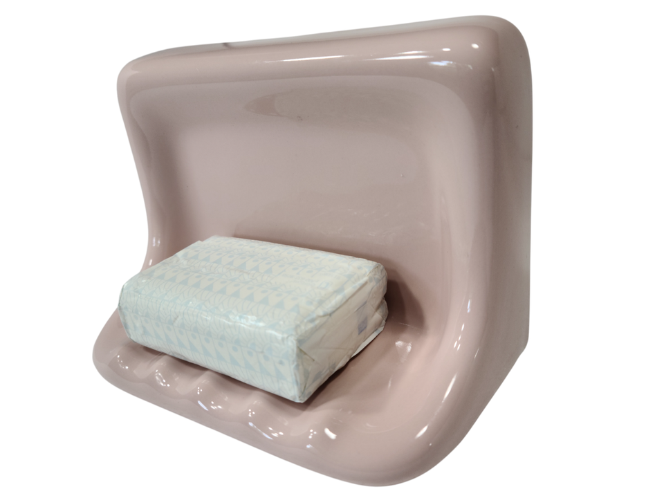 Vintage Mamie Pink Ceramic Soap Dish Tray Shower Mid Century Modern ...
