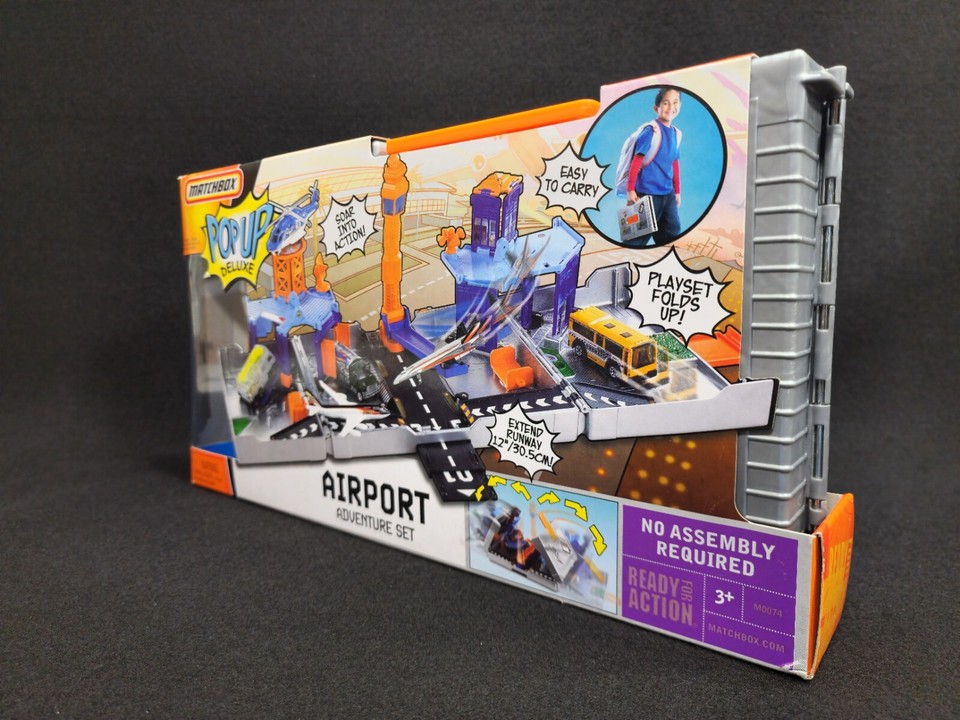 Matchbox Pop Up Deluxe Airport Adventure Set W Exclusive Jet Airplane ...