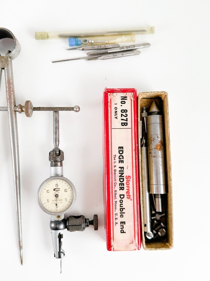 Vintage Machinist Tool Lot Bits Calipers Compass Gauge Meters Mixed ...