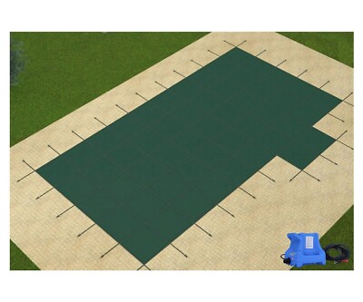 Loop Loc Ultra Loc III Green Solid Pool Safety Covers w/ Pump & 2 ...