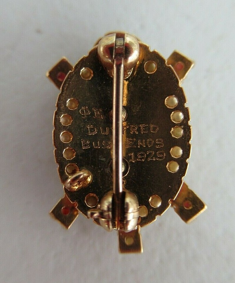 USA FRATERNITY PIN ALPHA CHI RHO MADE IN GOLD. 6.09GR. RUBIES. 1929 ...